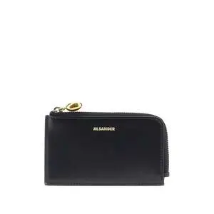 JIL SANDER Goji' Zippered Leather Cardholder - Black