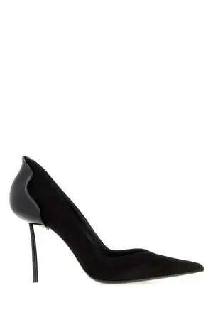 LE SILLA Suede Petalo Pumps With Patent Leather Accent