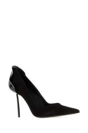 LE SILLA Suede Petalo Pumps With Patent Leather Accent