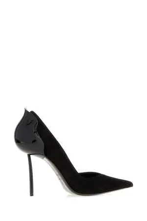LE SILLA Suede Petalo Pumps With Patent Leather Accent
