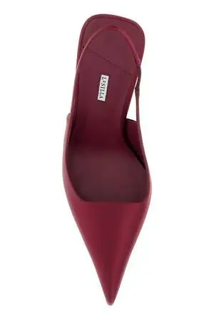 LE SILLA Burgundy Satin Amelia Pumps