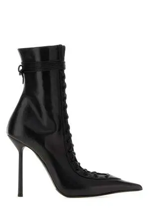 LE SILLA Leather Colette Ankle Boots - Black