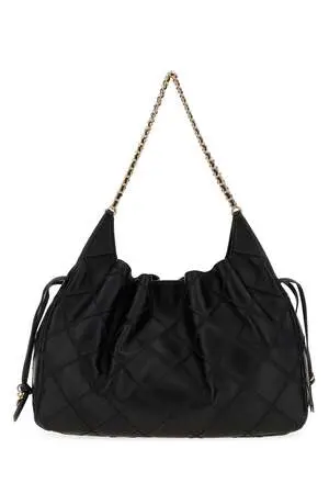 Tory Burch Nappa Leather Large Fleming Shopping Bag - Black