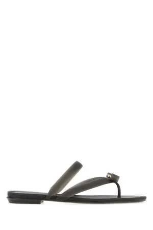 FERRAGAMO Rubber Jeans Thong Slippers - Black