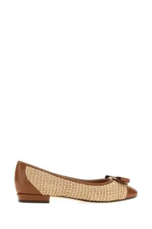 FERRAGAMO Rafia Varina Ballerinas