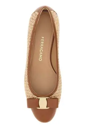 FERRAGAMO Rafia Varina Ballerinas