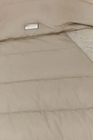 Herno Beige Quilted Jacket With Knit Inserts