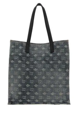 Dsquared2 Embroidered Denim Shopping Bag