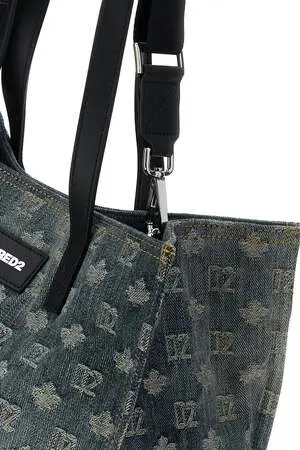 Dsquared2 Embroidered Denim Shopping Bag