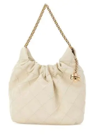 Tory Burch Ivory Leather Mini Fleming Handbag