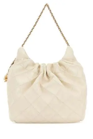 Tory Burch Ivory Leather Mini Fleming Handbag