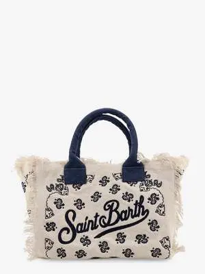 MC2 SAINT BARTH Allover Embroidery Cotton Vanity Handbag