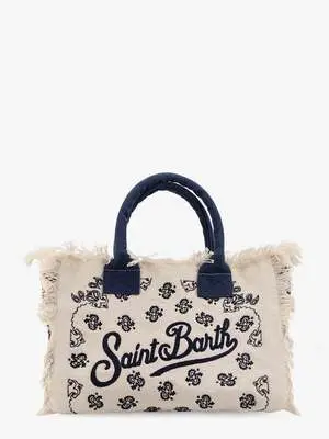 MC2 SAINT BARTH Allover Embroidery Cotton Vanity Handbag