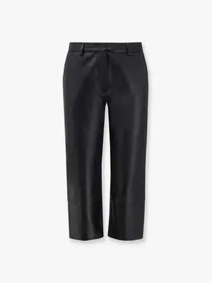 THE FRANKIE SHOP Lior Capri Leather Trousers - Black
