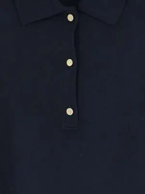 Max Mara Cotton, Silk, And Cashmere Polo Shirt - Blue
