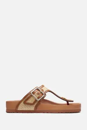 BIRKENSTOCK Gizeh Framed Raffia Sandal With Buckle - Brown
