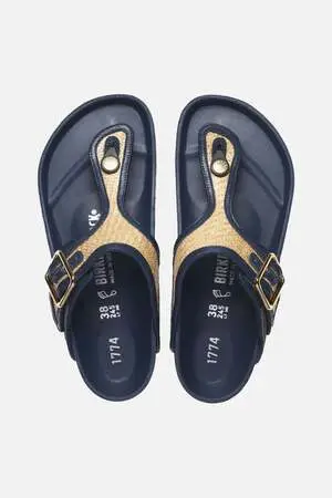 BIRKENSTOCK Gizeh Framed Raffia Thong Sandals - Blu