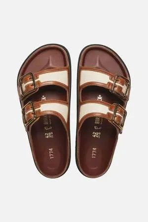 BIRKENSTOCK Arizona Bold Canvas Double Strap Sandals - Brown