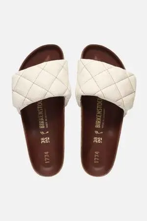BIRKENSTOCK Padded Canvas Slides - Marrone