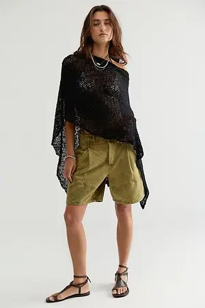 Free People Jade Knit Poncho - Black