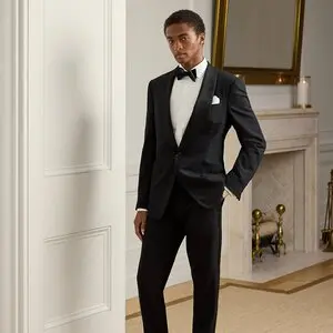 Ralph Lauren Gregory Hand-tailored Wool Shawl Tuxedo - Black
