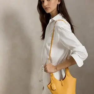 Ralph Lauren Polo Play Leather Small Tote & Crossbody - Mango