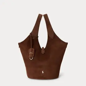 Ralph Lauren Polo Play Suede Tote - Cafe