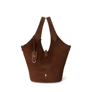 Ralph Lauren Polo Play Suede Tote - Cafe