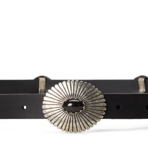 Ralph Lauren Leather Concho Belt - Black