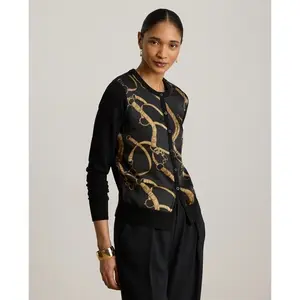 Ralph Lauren Belting-print Cotton-blend Cardigan