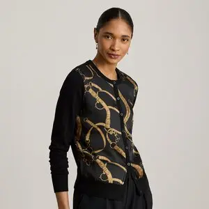Ralph Lauren Belting-print Cotton-blend Cardigan