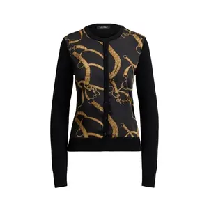 Ralph Lauren Belting-print Cotton-blend Cardigan