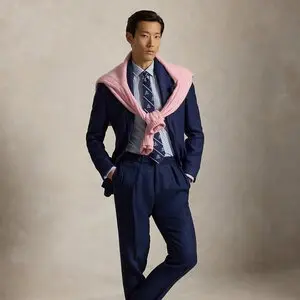 Ralph Lauren Summer Tweed Suit Trouser - Navy