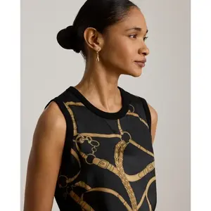 Ralph Lauren Sleeveless Sweater With Belting Print