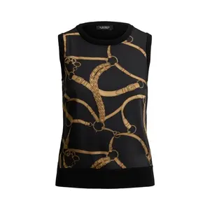 Ralph Lauren Sleeveless Sweater With Belting Print