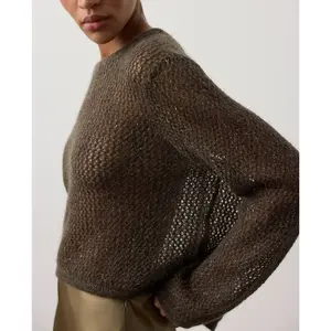 Ralph Lauren Metallic Mesh Boatneck Sweater