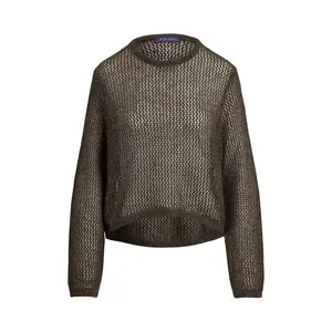 Ralph Lauren Metallic Mesh Boatneck Sweater