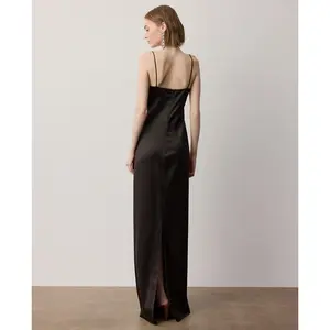 Ralph Lauren Demetrius Satin Spaghetti Strap Column Maxi Dress