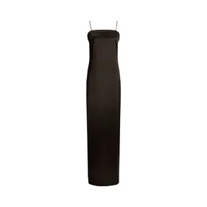 Ralph Lauren Demetrius Satin Spaghetti Strap Column Maxi Dress
