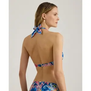 Ralph Lauren Paisley Tie-front Halter Bikini Top