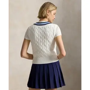 Ralph Lauren Wimbledon Cable Knit Cotton Vest