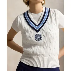 Ralph Lauren Wimbledon Cable Knit Cotton Vest