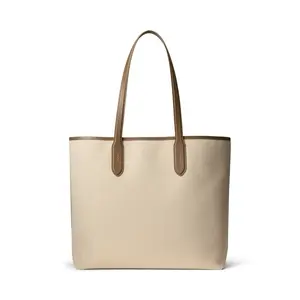 Ralph Lauren Wimbledon Leather-trim Canvas Tote