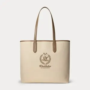 Ralph Lauren Wimbledon Leather-trim Canvas Tote