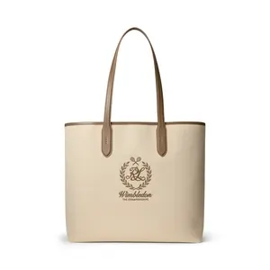 Ralph Lauren Wimbledon Leather-trim Canvas Tote