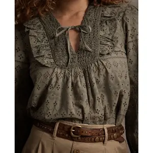 Ralph Lauren Eyelet-embroidered Cotton Voile Blouse