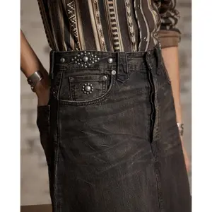 Ralph Lauren Studded Denim Skirt