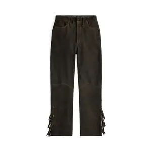 Ralph Lauren Fringe-trim Suede Western Pant