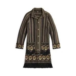 Ralph Lauren Wool-silk Jacquard Duster Cardigan