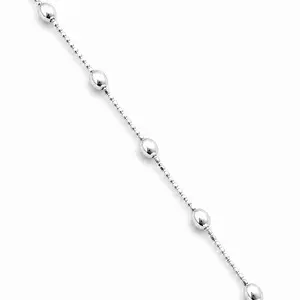 THE PHEIA Almond Bead Anklet - Silver
